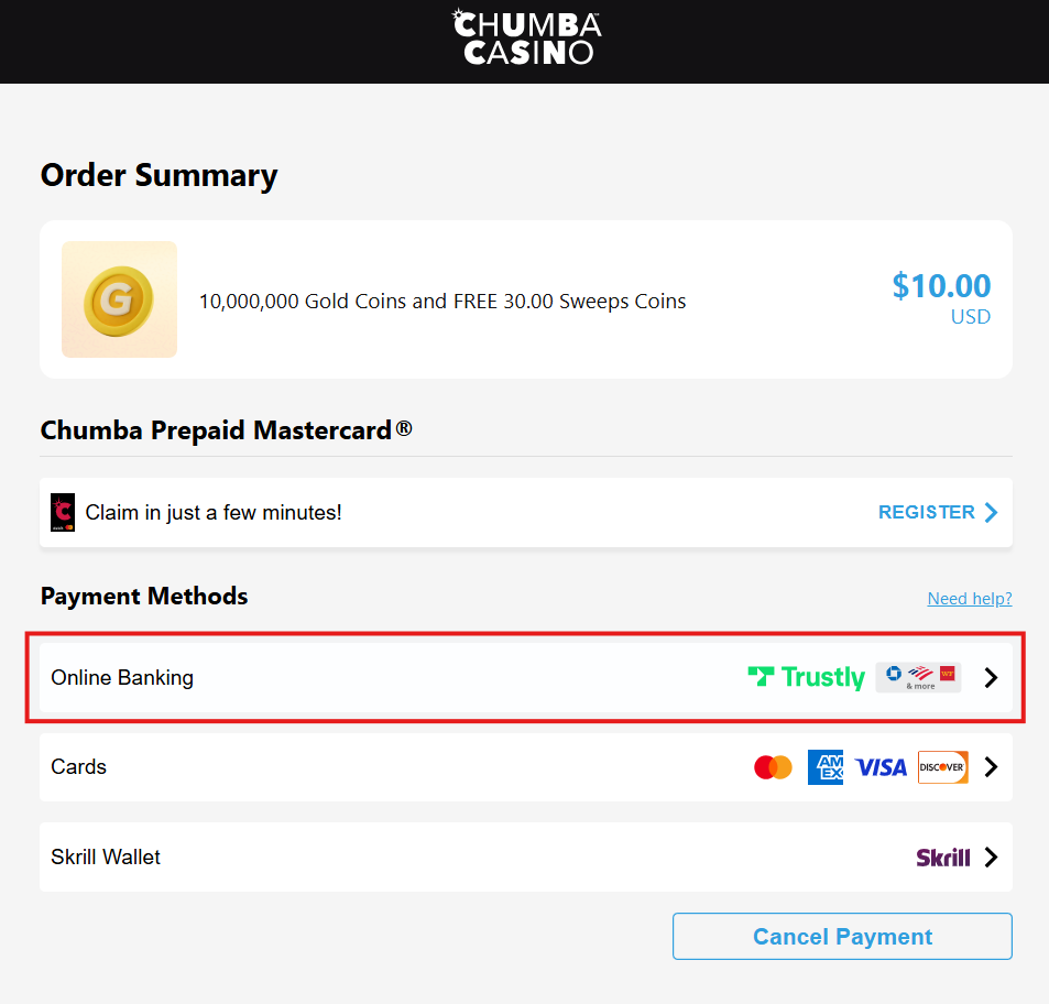 How to purchase Gold Coins using Online Banking?