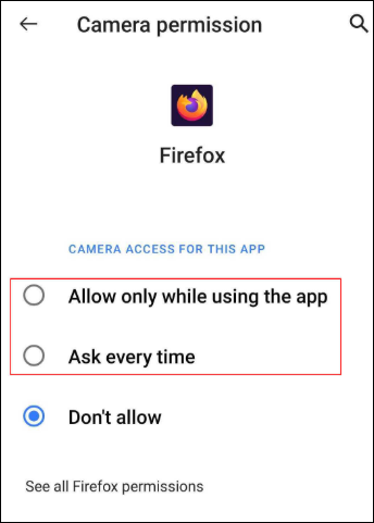 How to enable Camera access