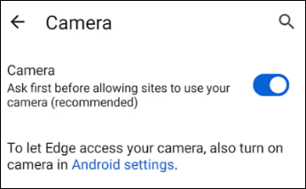 How to enable Camera access