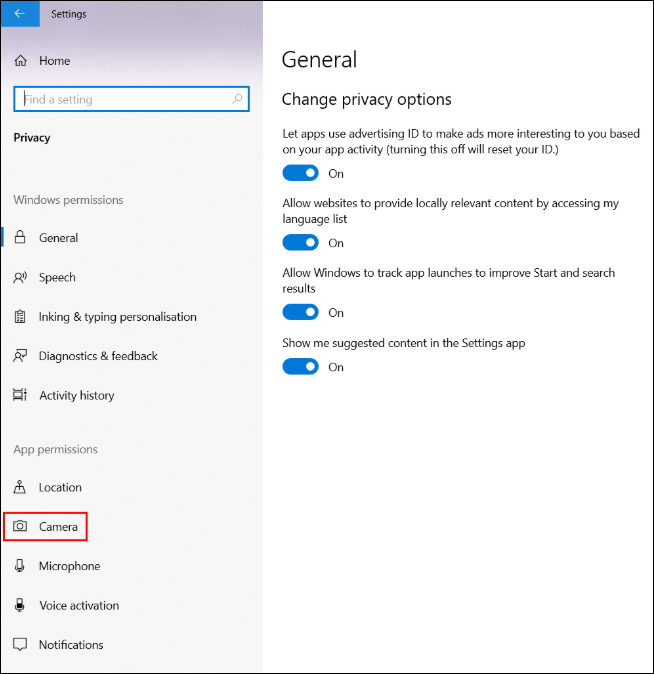 How to enable Camera access
