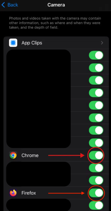 How to enable Camera access